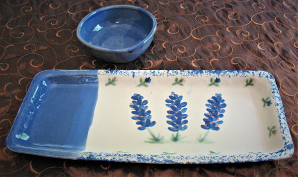 Tray Set with Blue Bonnets – Small House Pottery