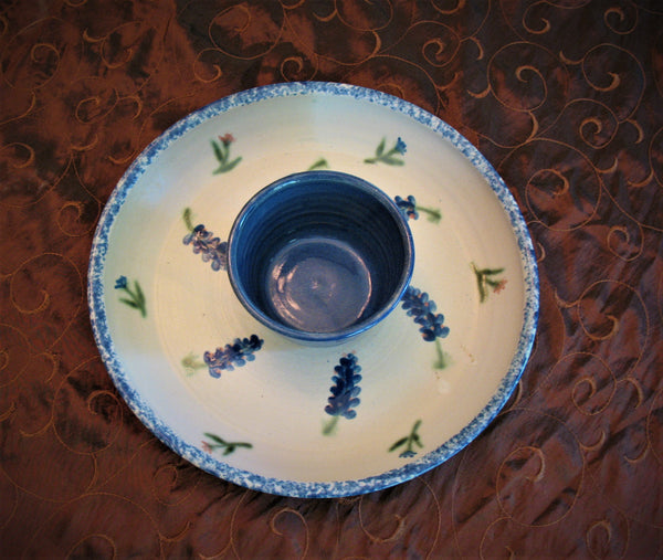 Chip and Dip in Our Blue Bonnet Design – Small House Pottery