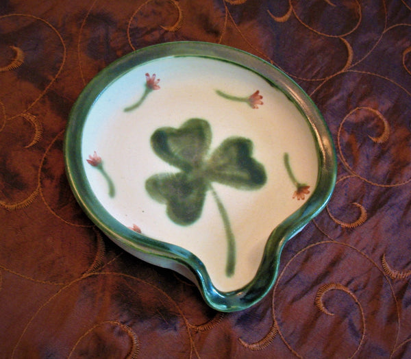 Spoon Rests with Our Blue Bonnet or Shamrock Design – Small House Pottery